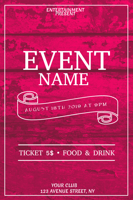 Pink Wood event flyer template | PosterMyWall