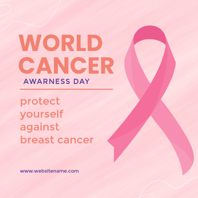 Pink World Cancer Awarness Day Instagram Post Template | PosterMyWall