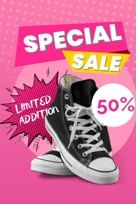 Pink Yellow Illustration Special Sale Template | PosterMyWall