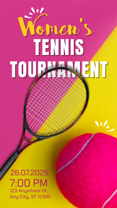 Copy of Pink yellow Modern & Minimal Women’s Tennis Tournament ...