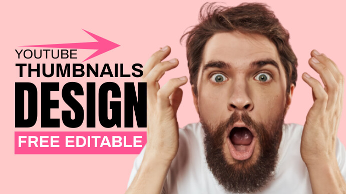 pink youtube thumbnails design Template | PosterMyWall