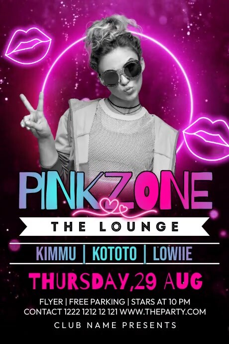 Pink Zone Club Event Templat | PosterMyWall