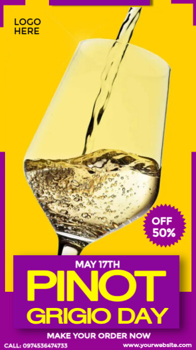 Plantilla de Pinot Grigio Day Template | PosterMyWall
