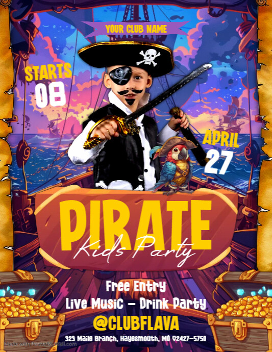 Copy of Pirate Kids Party Flyer | PosterMyWall