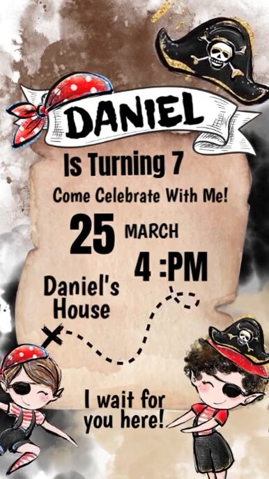 pirate themed birthday invitation Template | PosterMyWall