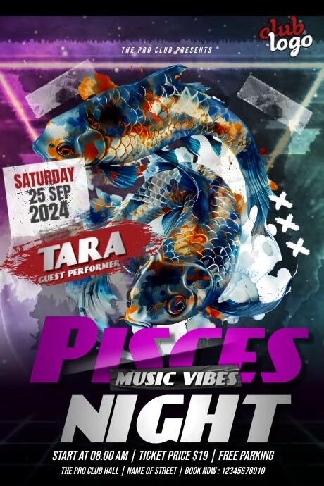 Copy of Pisces Music Vibes Party | PosterMyWall