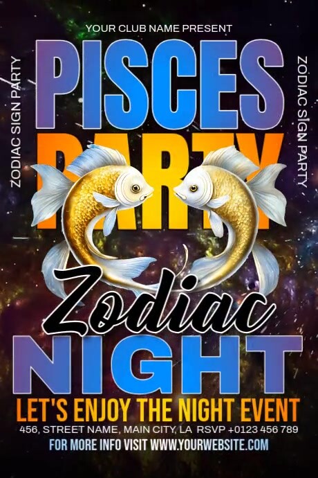 Pisces Party Zodiac Night Template | PosterMyWall