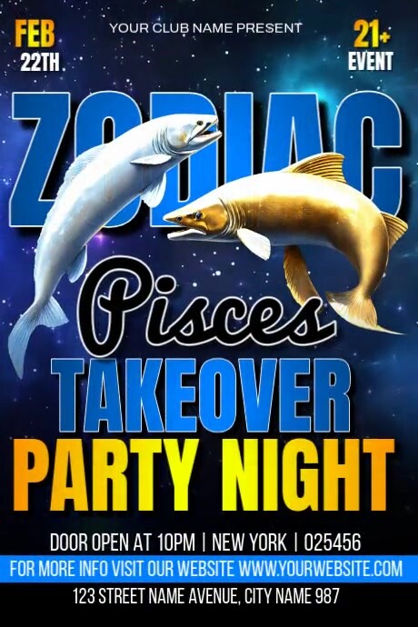 Copy of Pisces Takeover Party | PosterMyWall