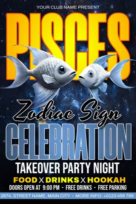 Copy of Pisces Zodiac Sign Celebration | PosterMyWall