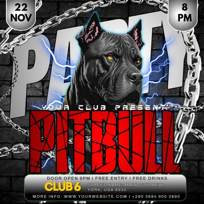 Copy of Pitbull Party | PosterMyWall