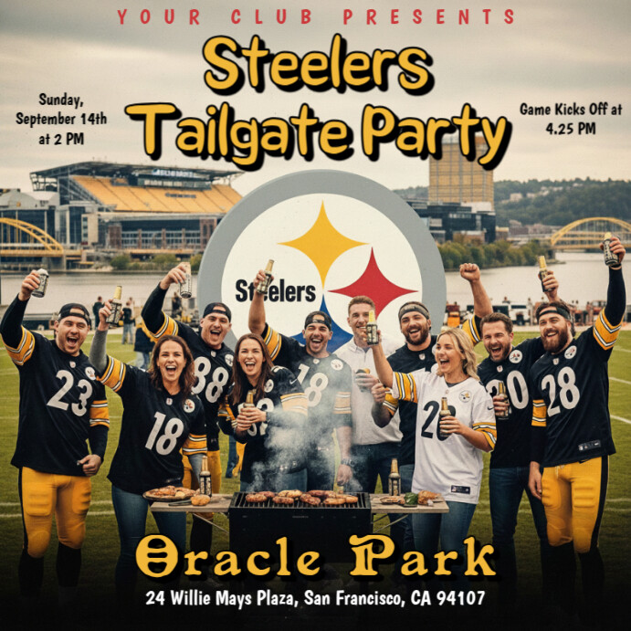 Copy of Pittsburgh Steelers Tailgate Party Instagram Post Template ...