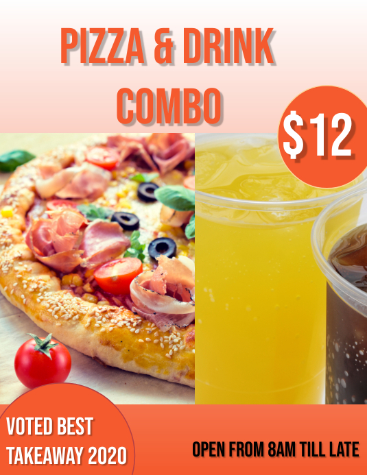 pizza & drink combo Template | PosterMyWall
