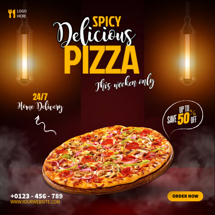 Plantilla de Pizza Ad Display | PosterMyWall