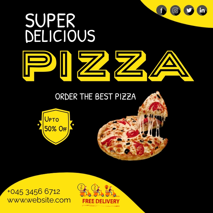 pizza ad instagram post (2) Template | PosterMyWall
