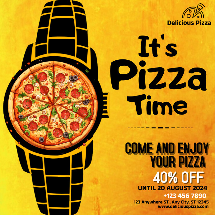 Pizza ad Instagram post template. | PosterMyWall