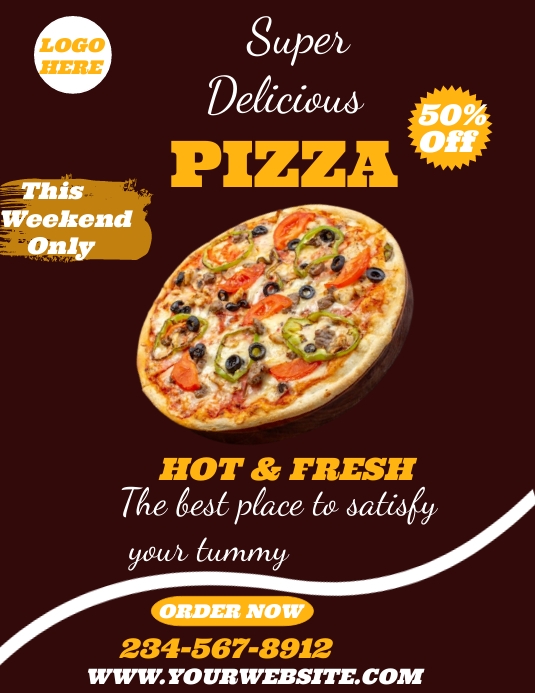 Copy of Pizza advert editable design template | PosterMyWall