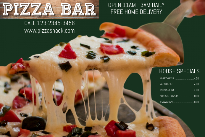 Pizza Bar Promo Poster Template | PosterMyWall