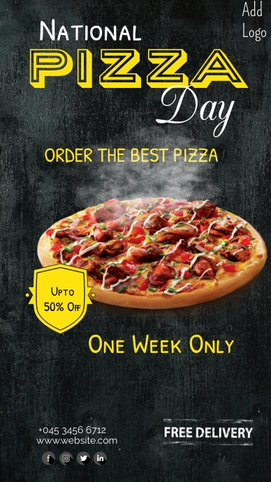 pizza day ad, national pizza day,pizza ad (3) Template | PosterMyWall