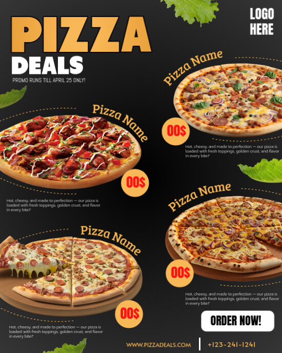 pizza deals menu poster Template | PosterMyWall