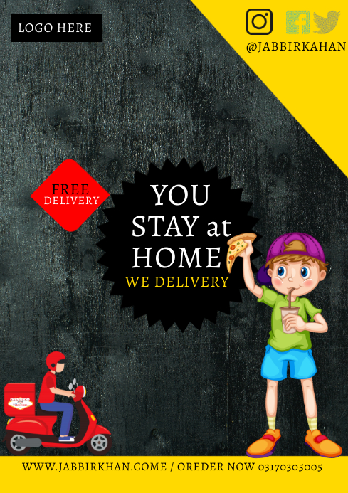 PIZZA DELIVERY Template | PosterMyWall