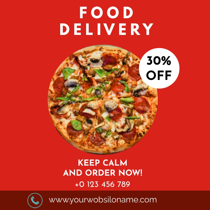 Copy of Pizza Delivery Instagram Post | PosterMyWall