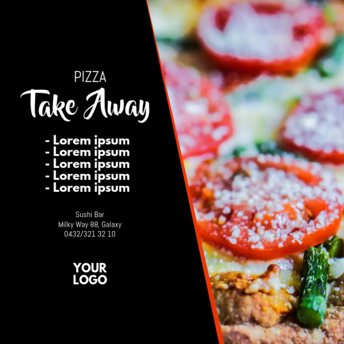 Pizza Delivery take away poster flyer advert Template | PosterMyWall