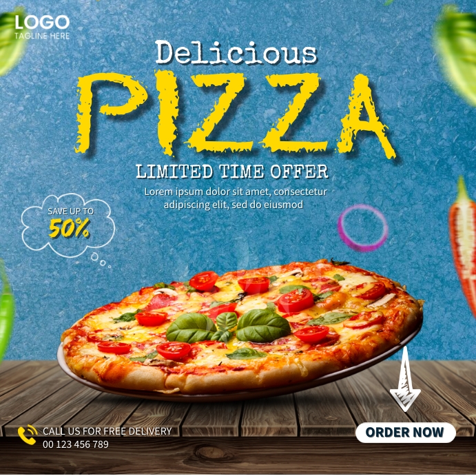 Pizza Discount Ads Template | PosterMyWall
