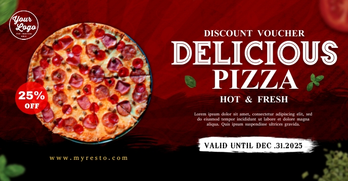 Pizza Discount Voucher Design Template | PosterMyWall