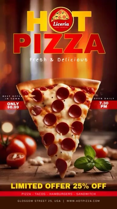 Pizza Fast Food Ad Template | PosterMyWall