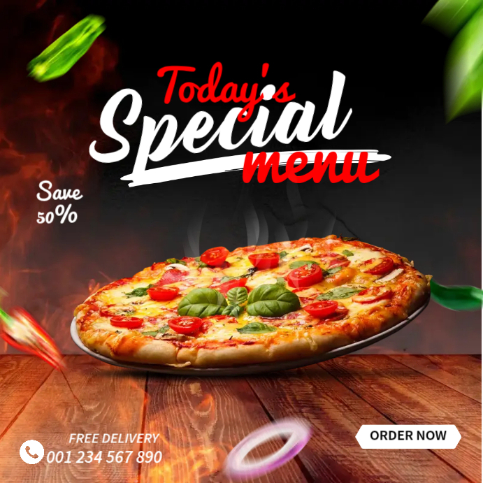 Copy of Pizza Food Ads | PosterMyWall