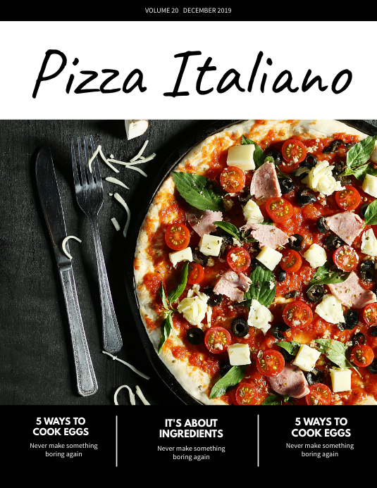 Pizza Food Magazine Cover Template | PosterMyWall