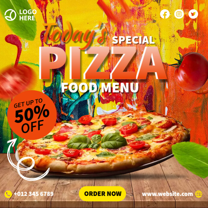 Modèle Pizza Food Menu | PosterMyWall