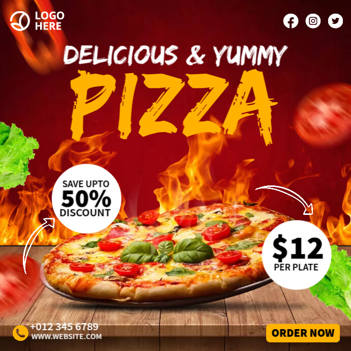 Pizza Food Menu Template | PosterMyWall