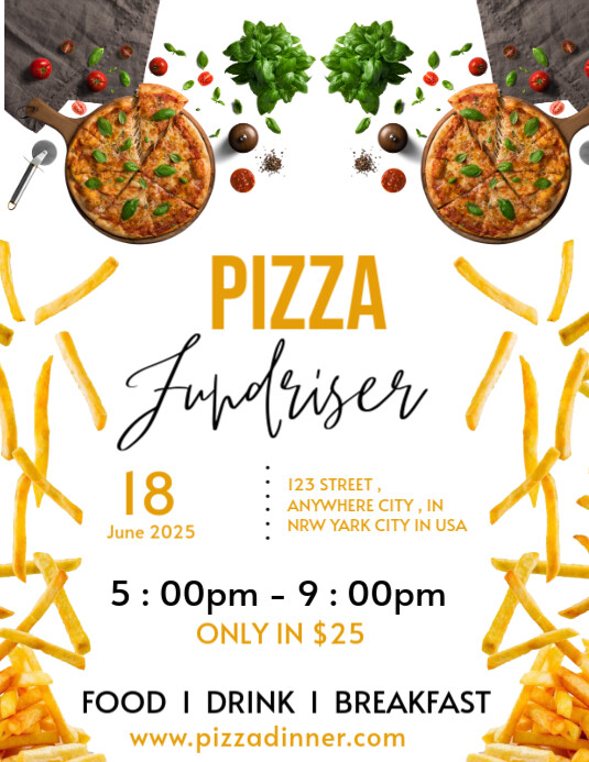 pizza fundraiser flyer Template | PosterMyWall