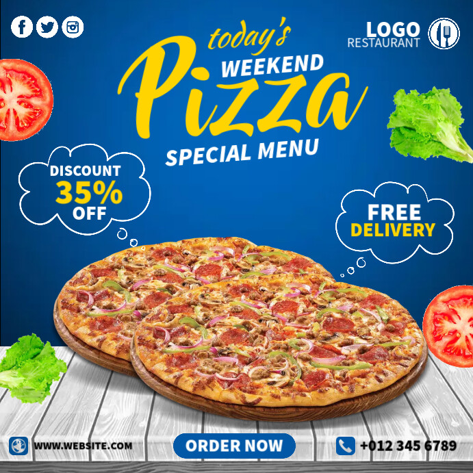 Pizza Menu Ads Template | PosterMyWall
