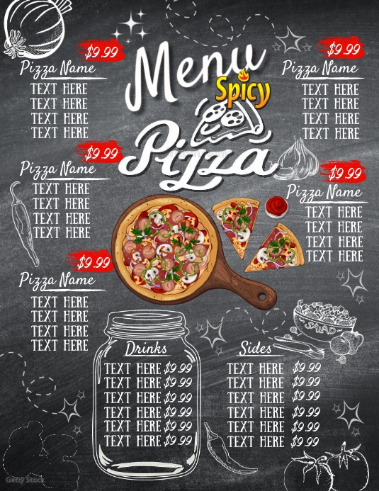Pizza Menu Design Template | PosterMyWall