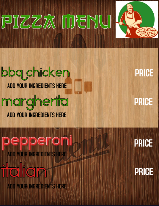 Copy of PIZZA MENU | PosterMyWall