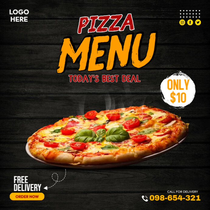 Pizza Menu Template | PosterMyWall