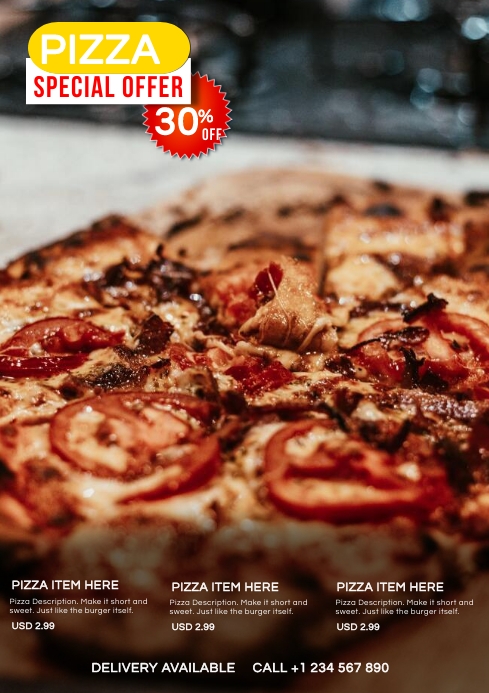 pizza menu Template | PosterMyWall