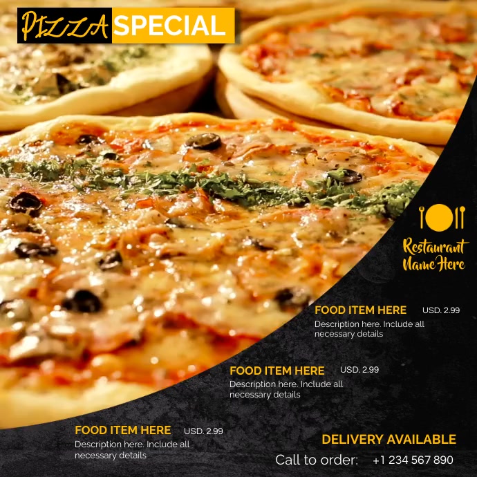 pizza menu Template | PosterMyWall
