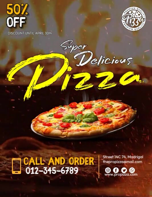 Pizza Menu Flyer Template | PosterMyWall
