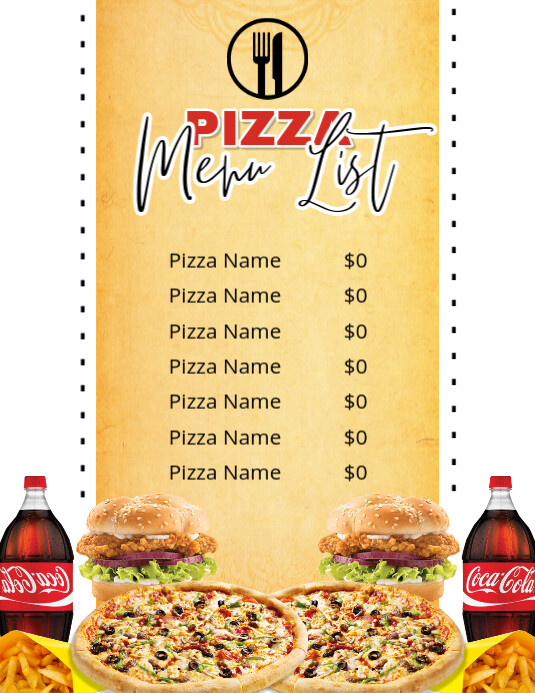 pizza menu flyer Template | PosterMyWall