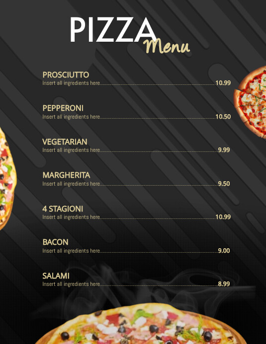 Pizza menu flyer template | PosterMyWall