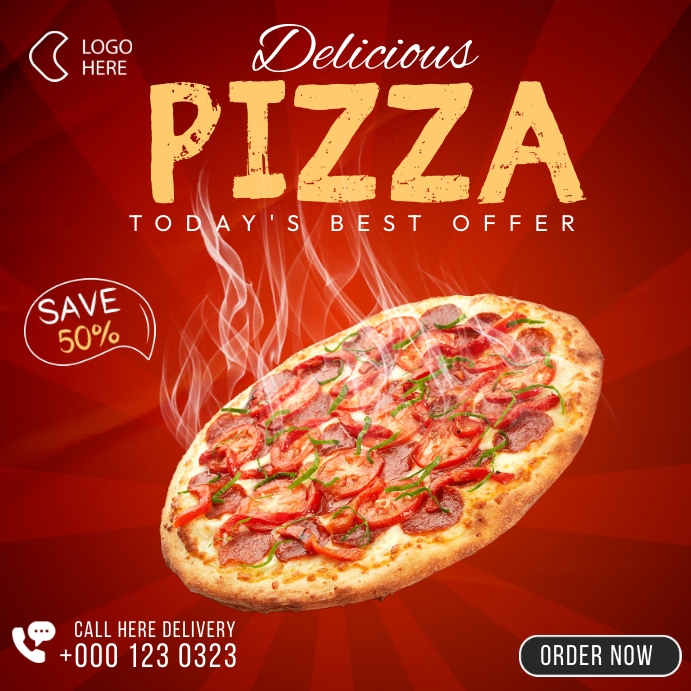 Plantilla de Pizza Menu Flyers | PosterMyWall