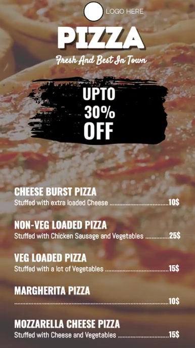 Copy of Pizza Menu Signage Template | PosterMyWall