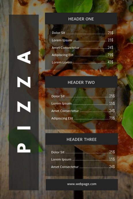 Pizza Menu Template | PosterMyWall