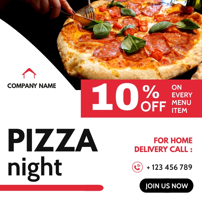 pizza night advertisement design template | PosterMyWall