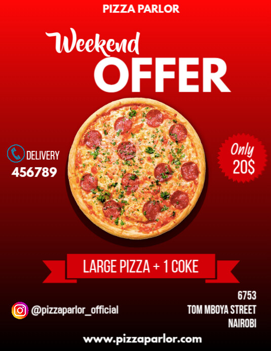 Pizza offer Template | PosterMyWall