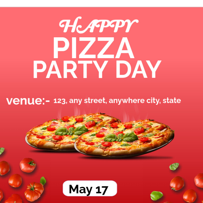 Pizza party day Template | PosterMyWall