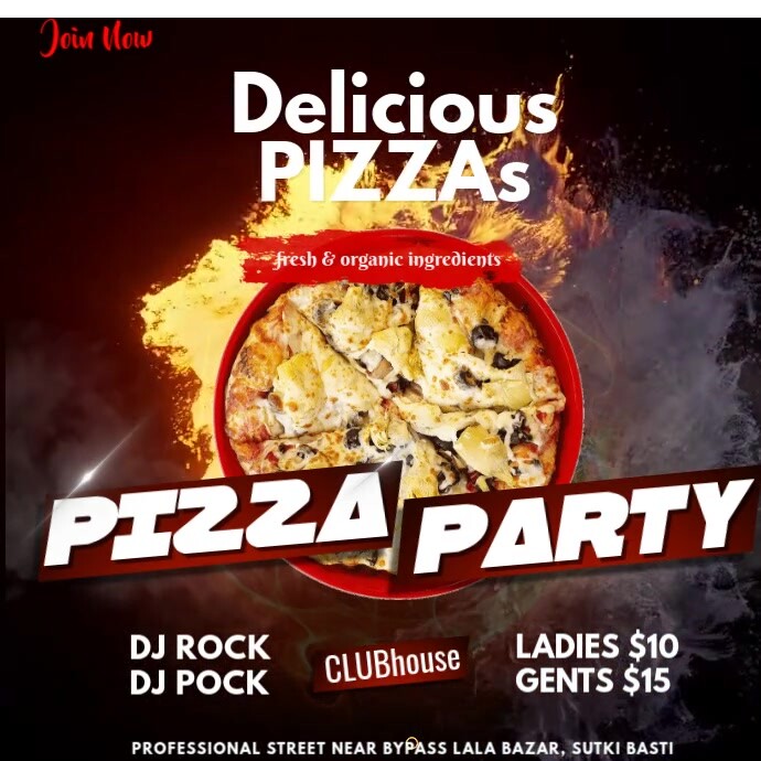 PIZZA PARTY Template | PosterMyWall